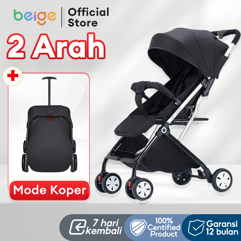 Jual BEIGE Stroller Bayi Auto Fold Travel Portabel Newborn Kapasitas ...