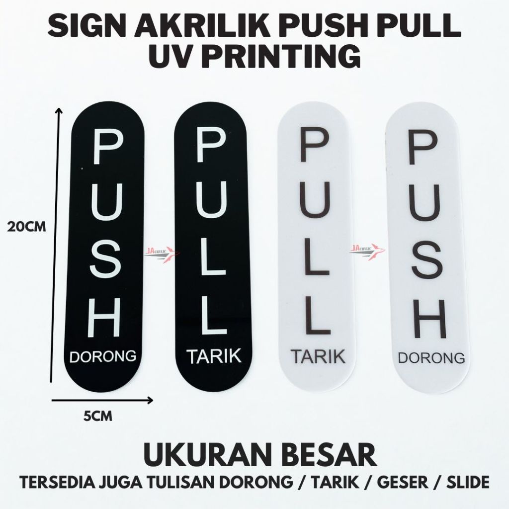 Jual SIGN AKRILIK PUSH PULL DORONG TARIK GESER SLIDE / SIGN BOARD ...