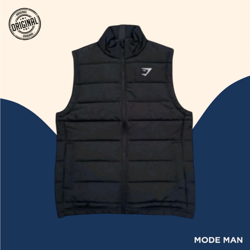 Jual Gym-Shark Vest Cowok Crest Puffer – Rompi Puffer Pria Ringan ...