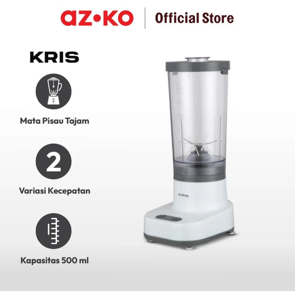 Jual KRIS 500 ml Mini Blender - Putih / Pembuat Minuman / Penghancur Es ...