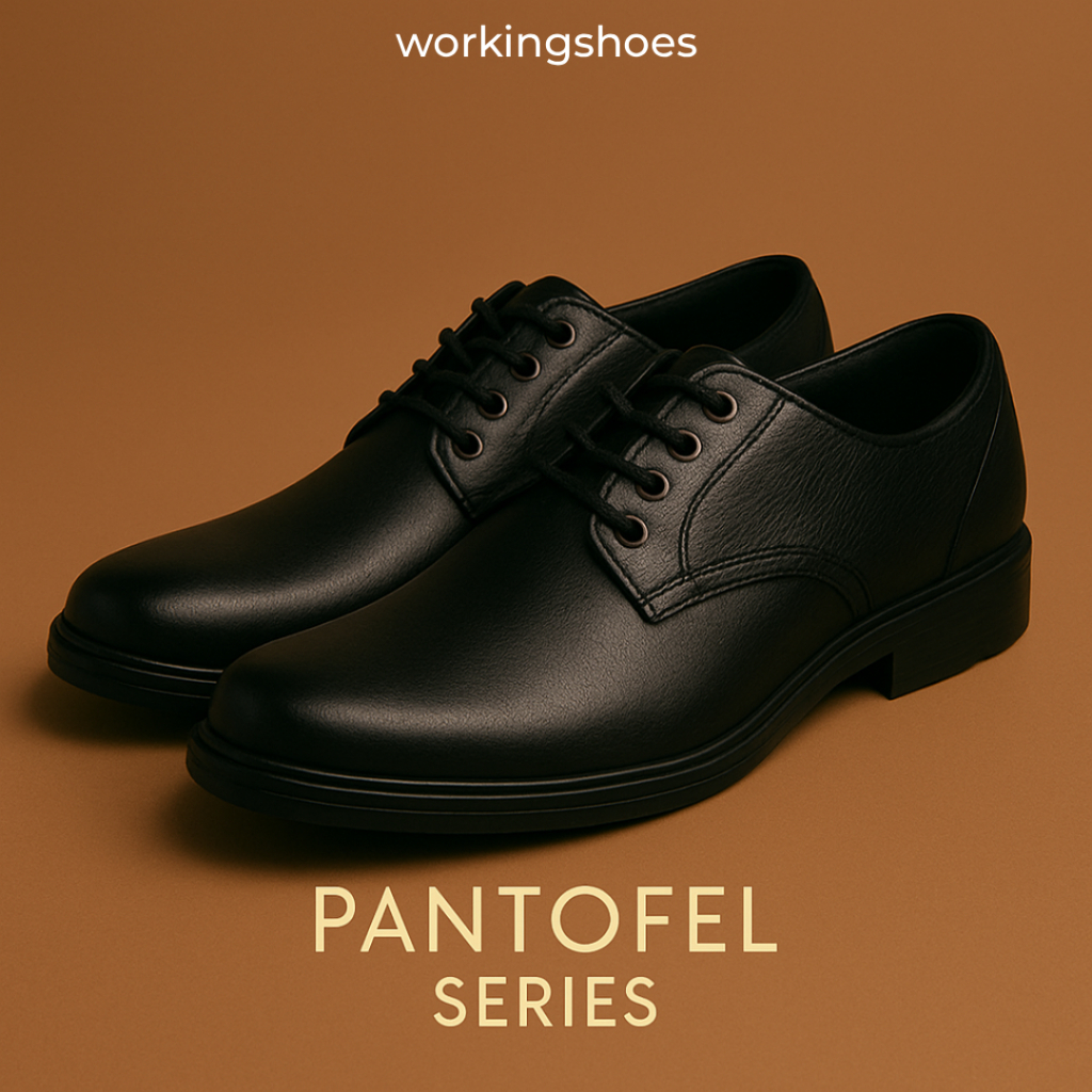Jual Sepatu Pantofel Hitam Polos Pria Formal Bahan Kulit Sintetis ...