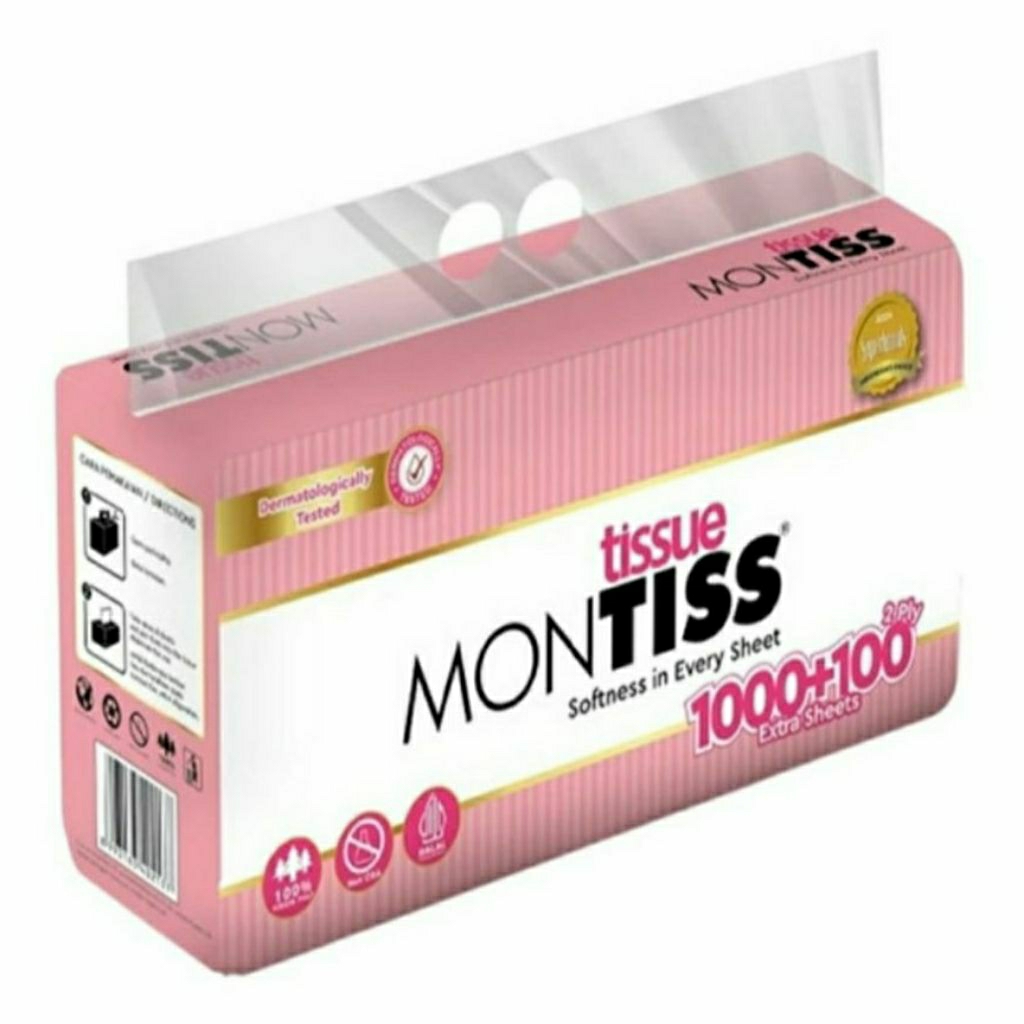 Jual Montiss Golden Facial Tissue 1000 + 100 Sheets Jumbo | MONTISS ...