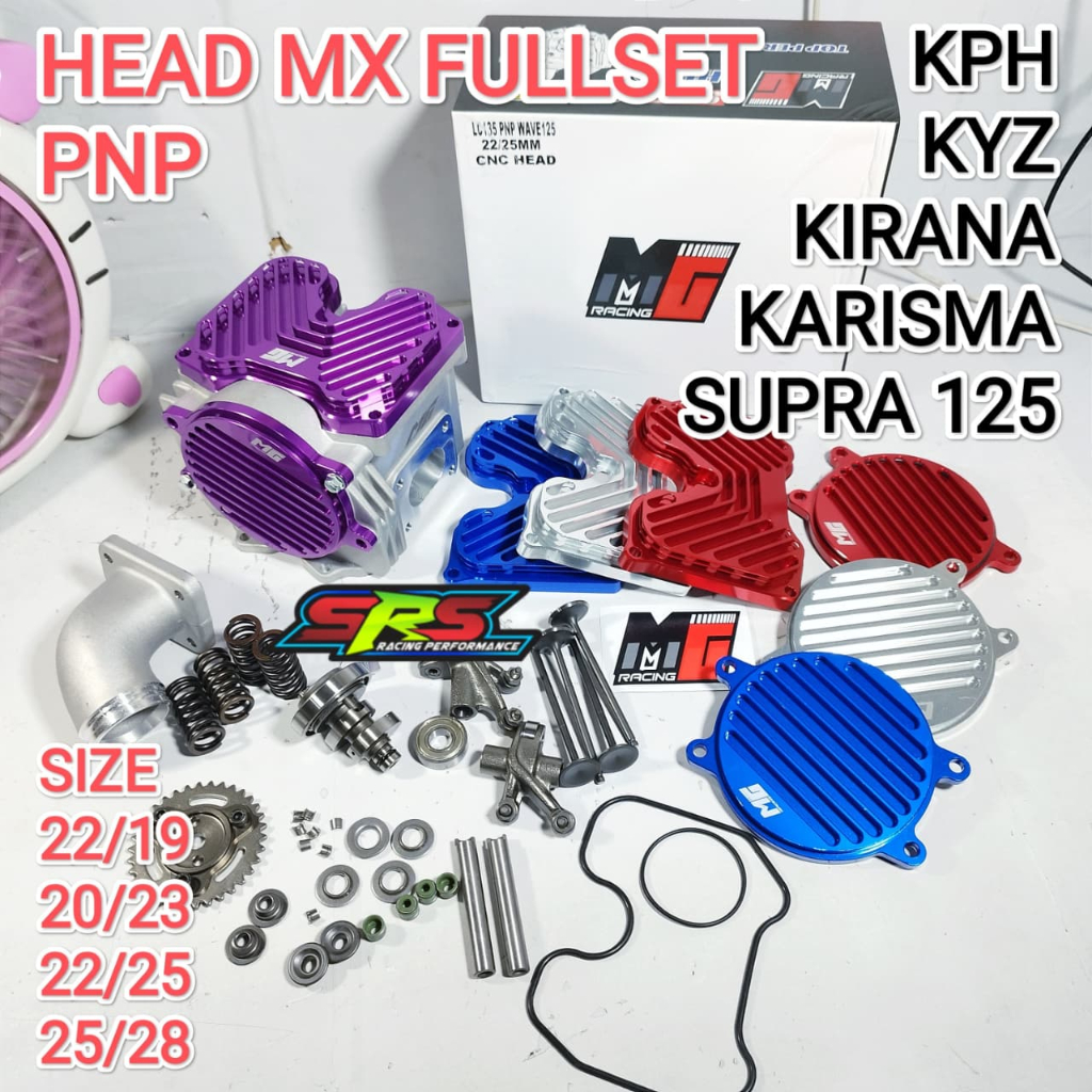 Jual MG RACING SUPER HEAD MX PNP SUPRA 125 KPH KYZ KARISMA KIRANA SIZE ...