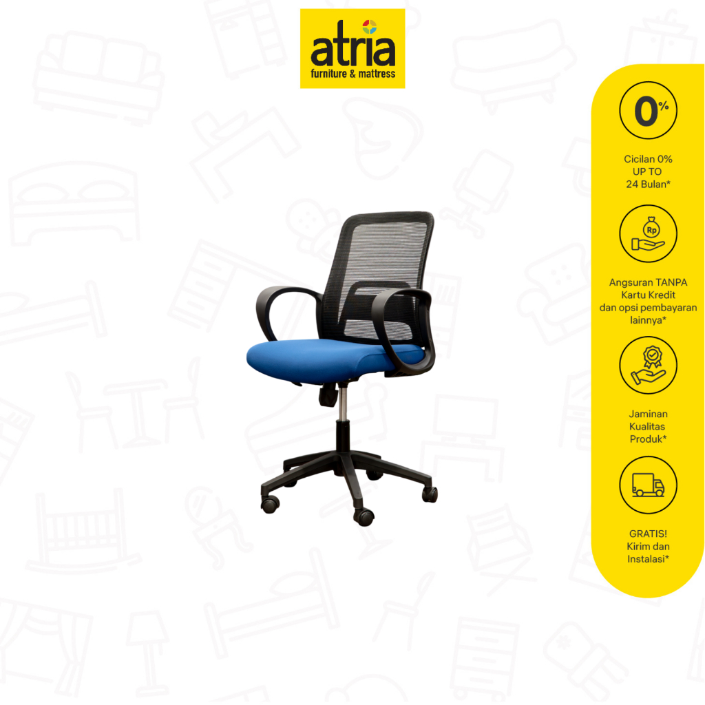 Jual Atria Avilas Kursi Kantor Low Chair 63X60X95-105 HT-415B | Shopee ...