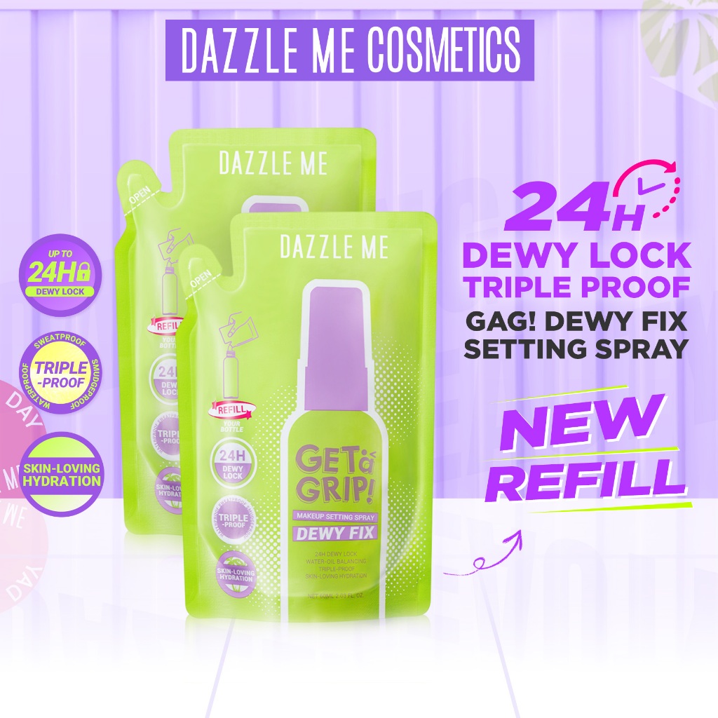 Jual DAZZLE ME Get a Grip! Makeup Setting Spray Dewy Fix Refill ...