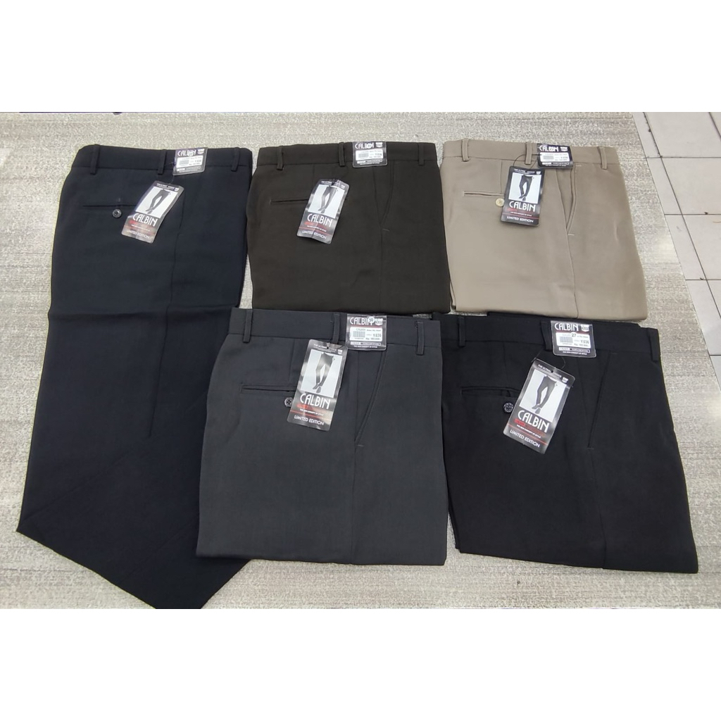 Jual CELANA KAIN PRIA CALBIN STANDAR FORMAL KERJA HITAM DAN WARNA ...