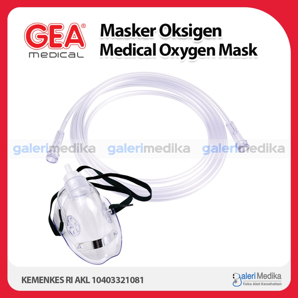 Jual GEA Masker Oksigen Medical Grade Oxygen Mask / Masker Oksigen GEA ...
