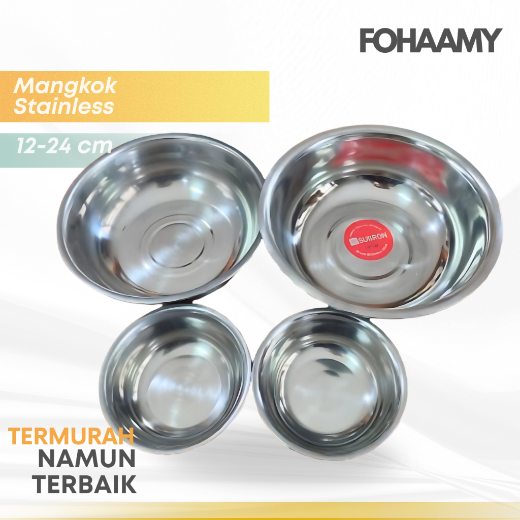 Jual Mangkok Stainless Steel Bagus Tebal | Mangkok Kobokan | Baskom ...