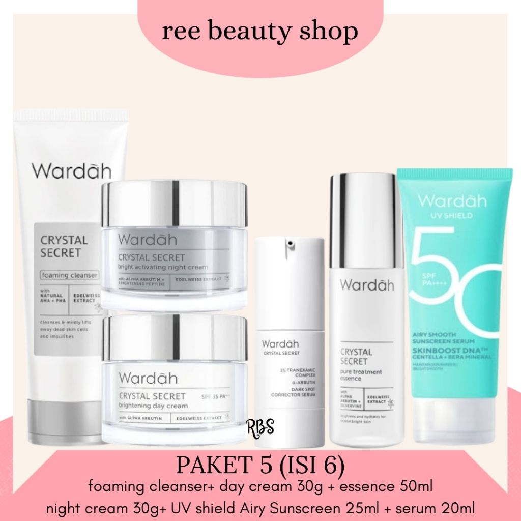 Jual WARDAH Crystal Secret 1 Paket Lengkap Skincare Wardah Untuk Flek ...