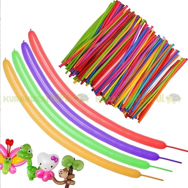 Jual 100pcs Balon Latex Panjang Doff Balon Pentil Matte Animal Twist ...