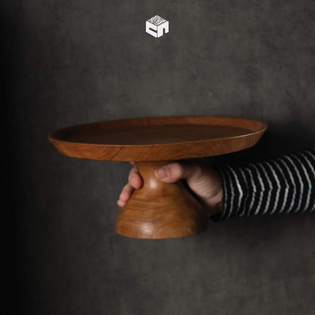 Jual Wood Display Tray Kayu Mahoni / Cake Stand Kayu Estetik / Nampan ...