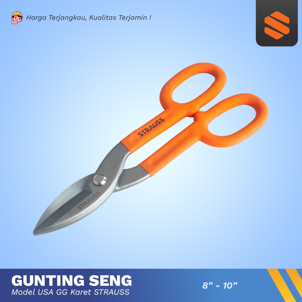Jual STRAUSS Gunting Seng Model USA 8" Inch 10" Inch – Alat Potong Plat ...