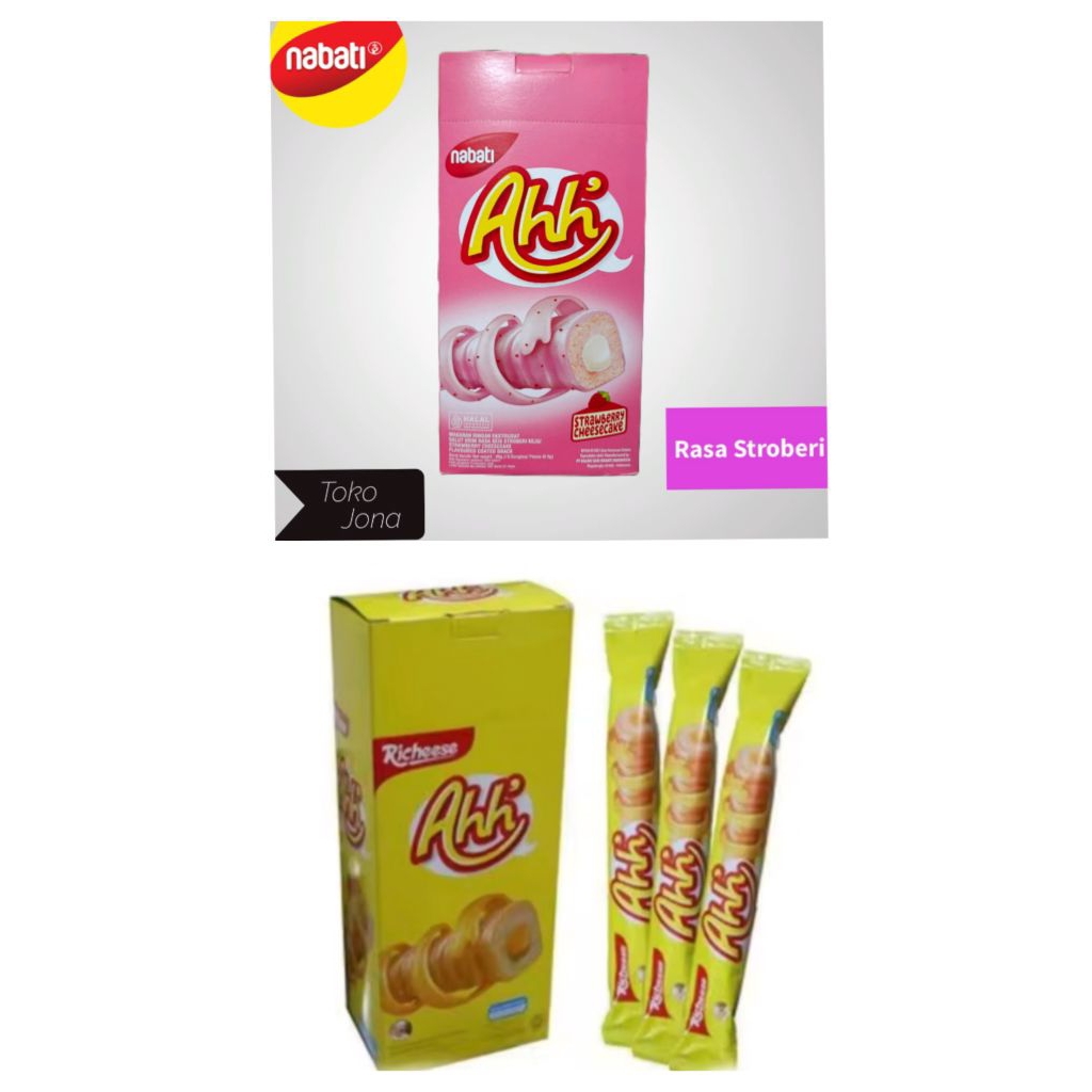 Jual Richeese Nabati Ahh keju strawberry box isi 10 pcs | Shopee Indonesia