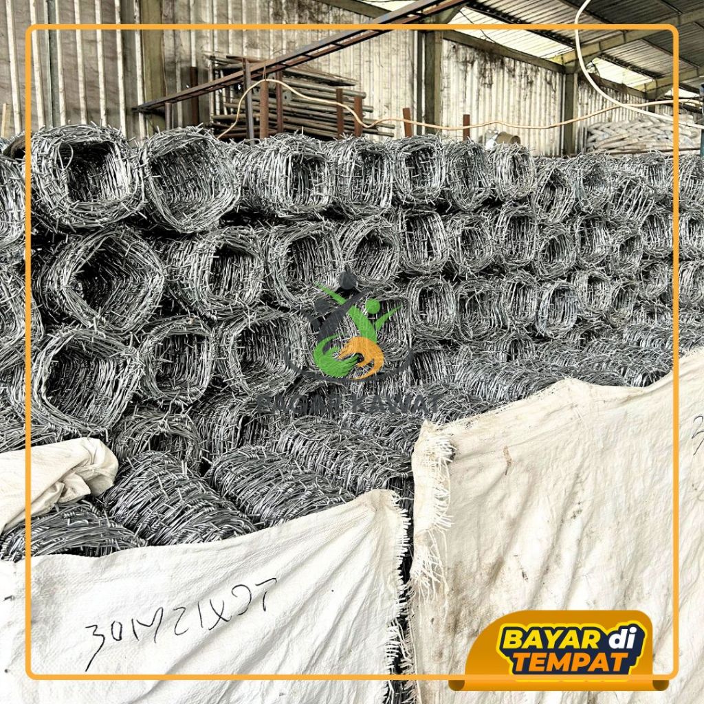 Jual Kawat Duri Galvanis (Barbed Wire) Panjang 50 Meter & 100 Meter ...