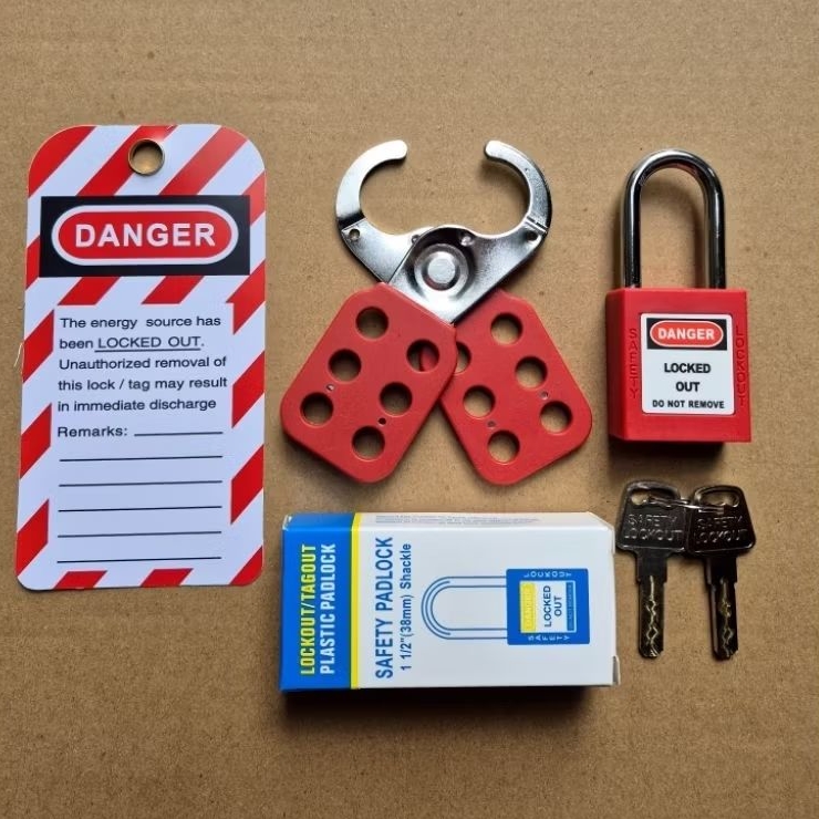 Jual Loto Gembok Safety Padlock industrial + Hasp + Tag danger harga 1 ...