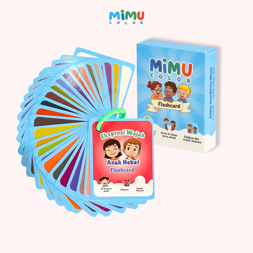 Jual MiMU COLOR Flashcard Emosi & Ekspresi Wajah Anak Kartu Belajar ...