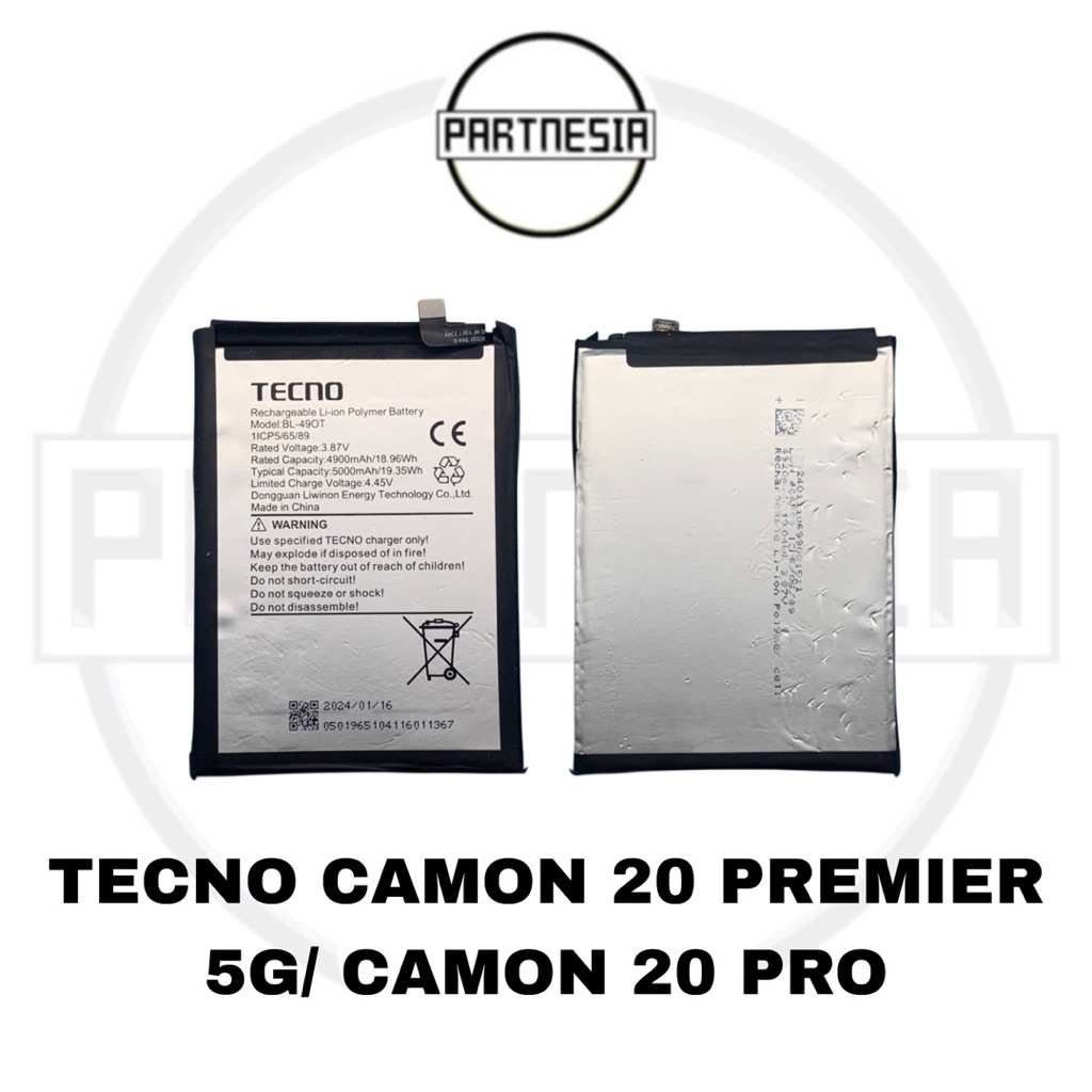 Jual BATERAI BATRE BATTERY BL-49OT TECNO CAMON 20 PREMIER 5G / CAMON 20 ...