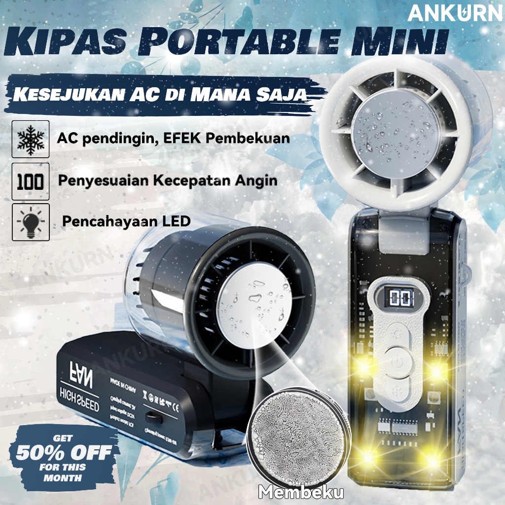 Jual 2026 Kipas Angin Mini Portable kipas turbo 100 Gear Wind high ...