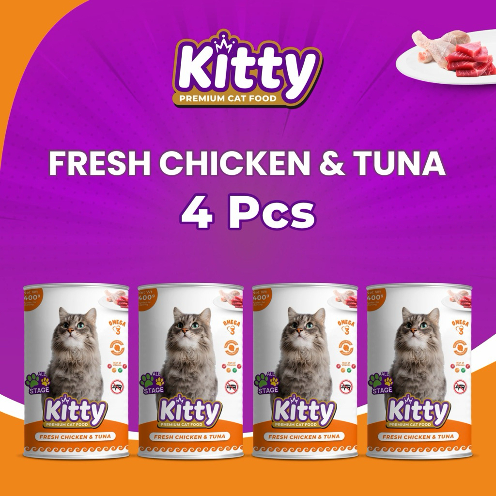 Jual Kitty Premium Cat Food Fresh Chicken & Tuna 400gr - isi 4 Pcs ...