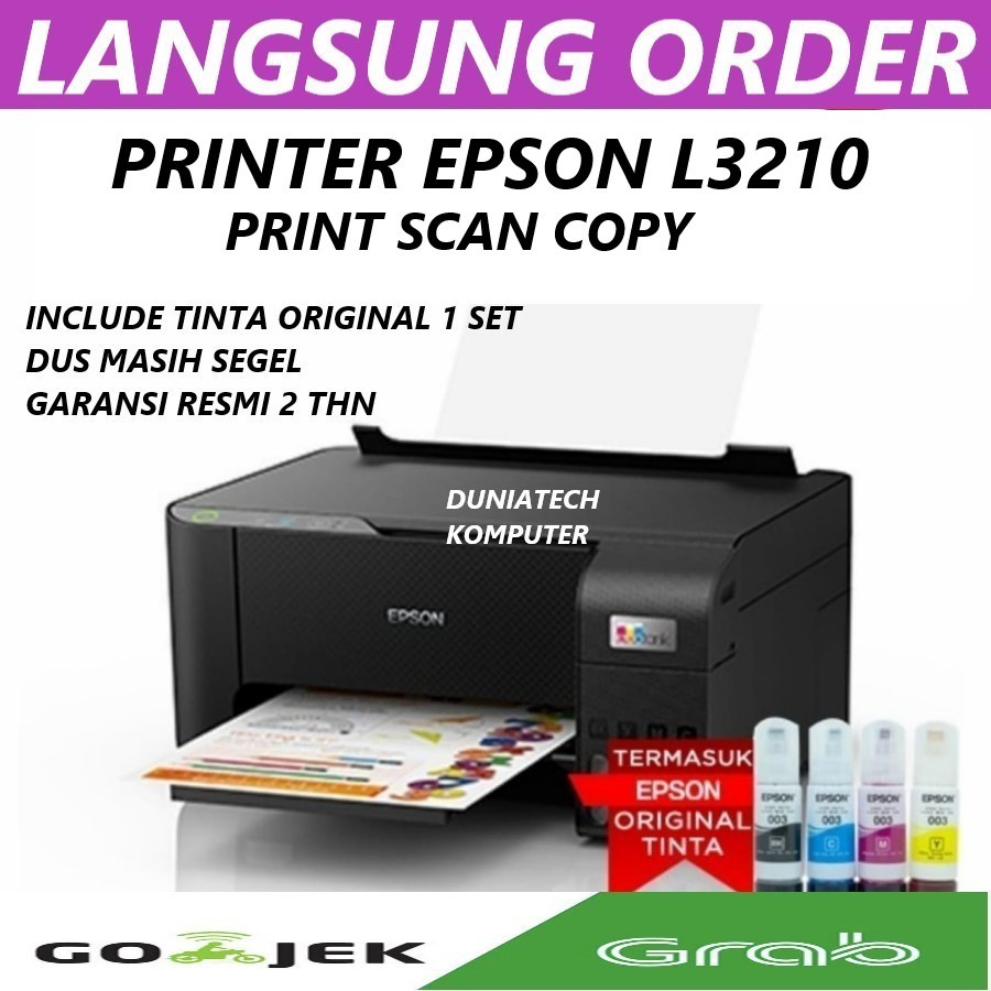 Jual Printer Epson L3210 / L3211 EcoTank All in One GARANSI RESMI TINTA ORIGINAL | Shopee Indonesia