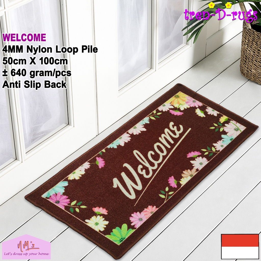 Jual Tren-D-rugs Keset kaki welcome panjang 50 cm x 100 cm anti slip ...