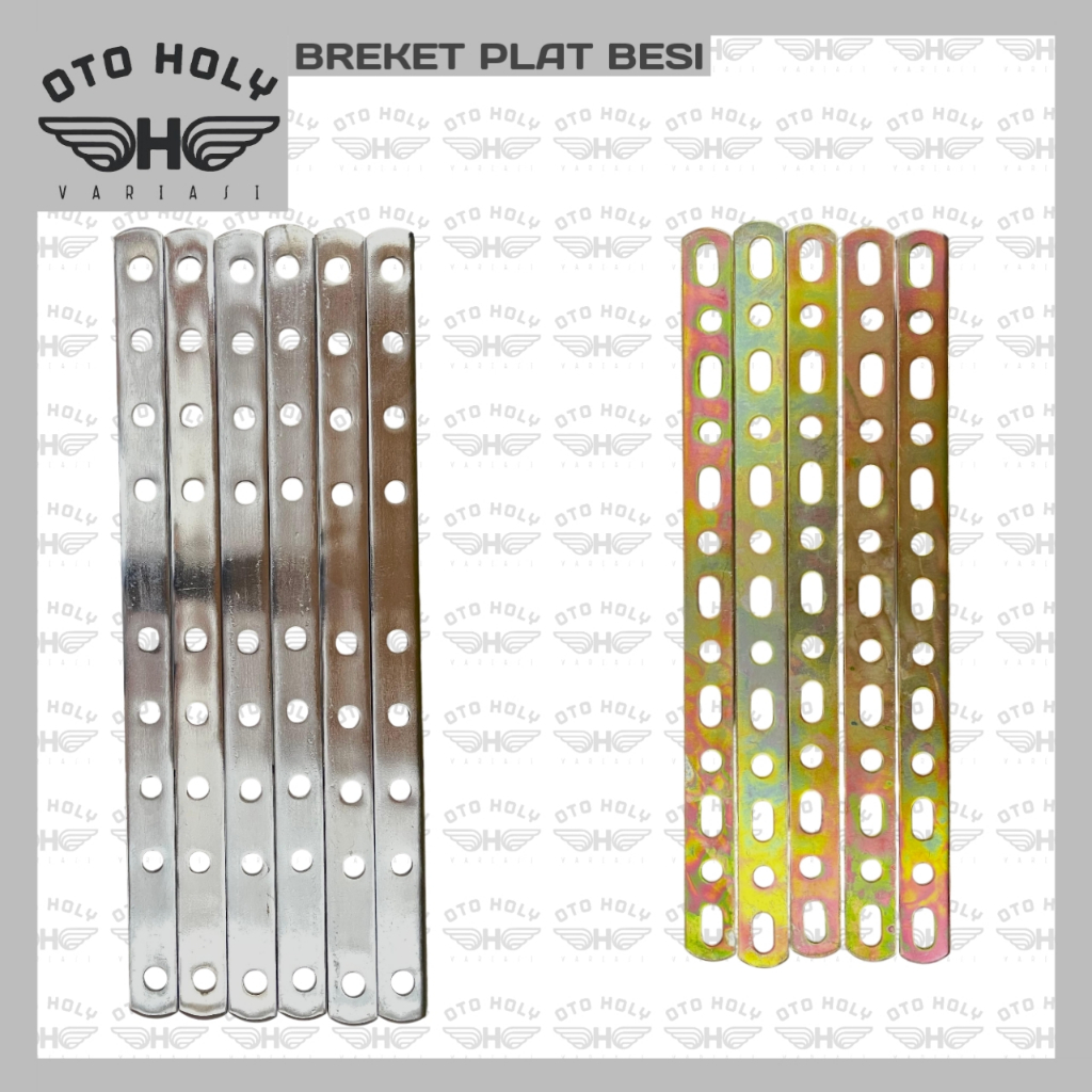 Jual BRACKET BESI PLAT BOLONG SERBAGUNA TIPIS/TEBAL GOLD/SILVER PANJANG ...