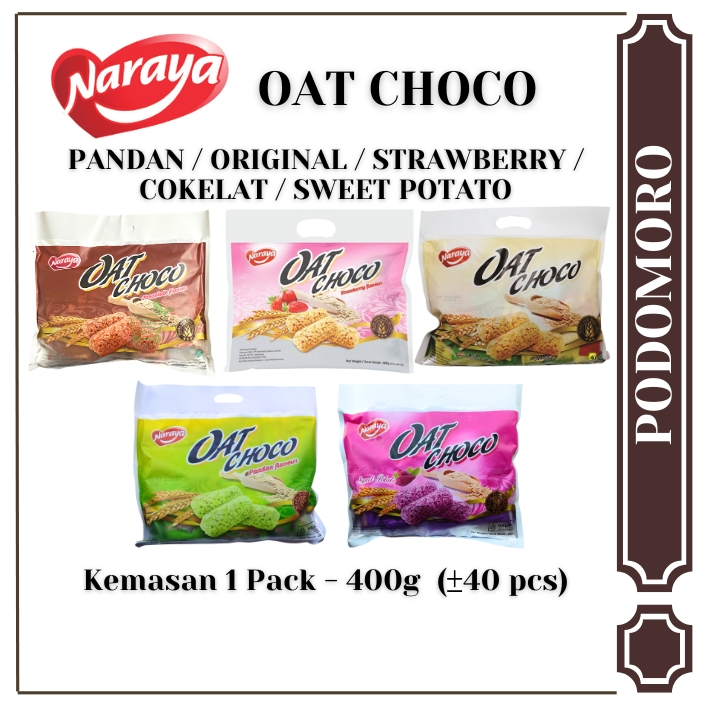 Jual Snack Gandum Oat Choco Naraya - Rasa Cokelat / Original / Pandan ...