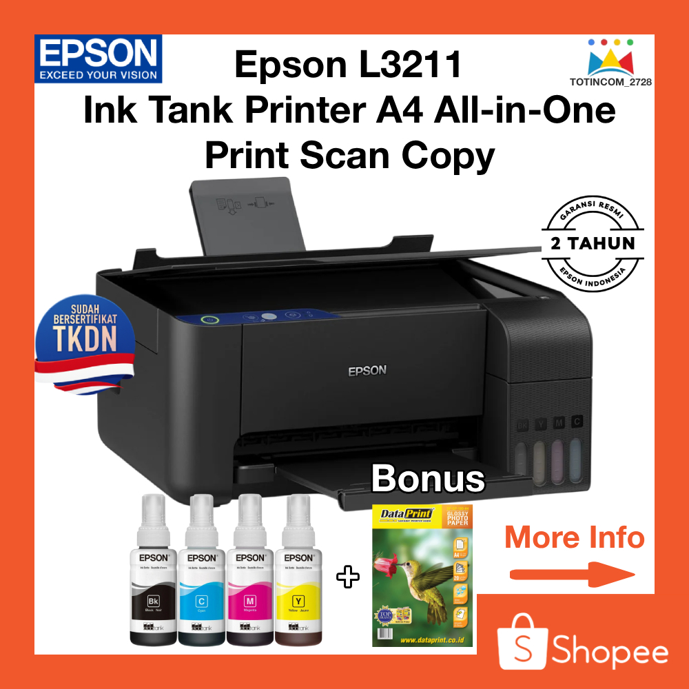Jual Epson Printer L3211 Printer Scanner Fotokopi All ini one TKDN ...