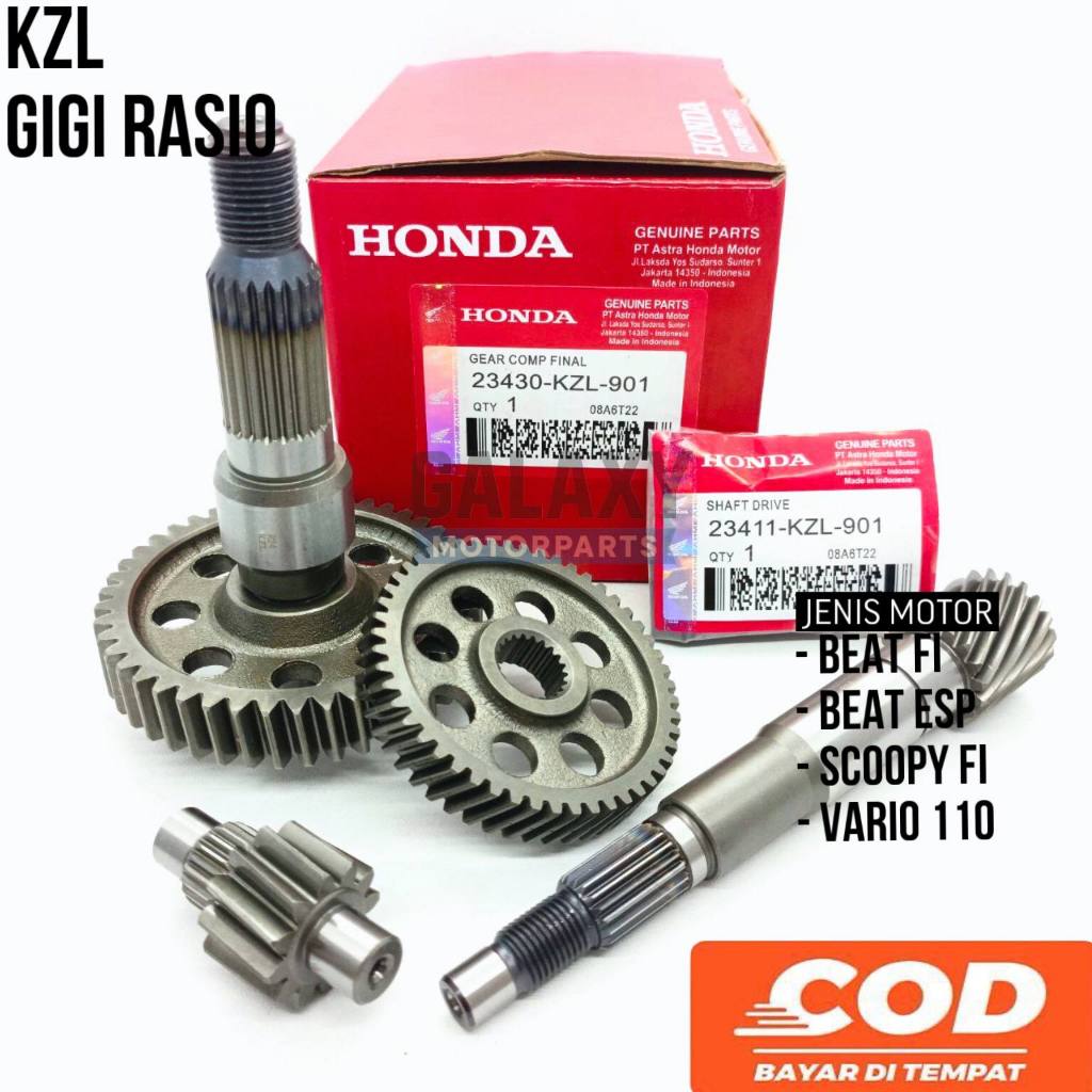 Jual Gigi Rasio (KZL)Honda Beat FI- Esp/ Scoopy FI/ Vario 110 1 Set ...