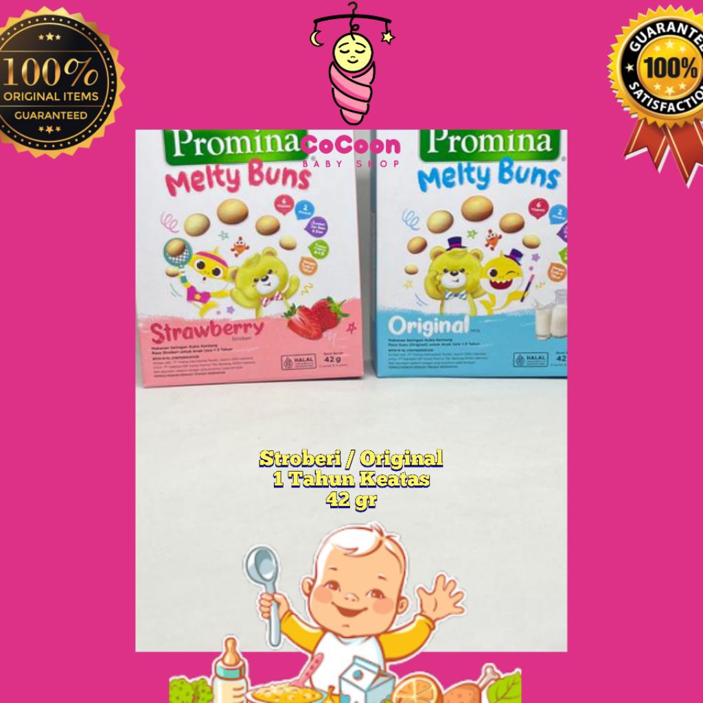 Jual Snack Bayi Anak Promina Melty Buns Stroberi / Original 42 gr ...