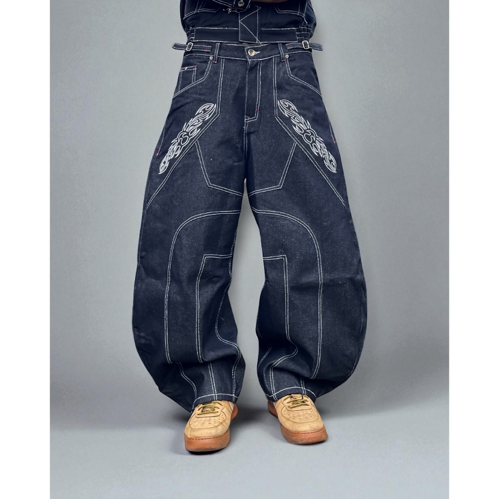 Jual Bawwa Santai | RAW DENIM (BAHAN KAKU) | DAVY SERIES | BLUE BLACK ...