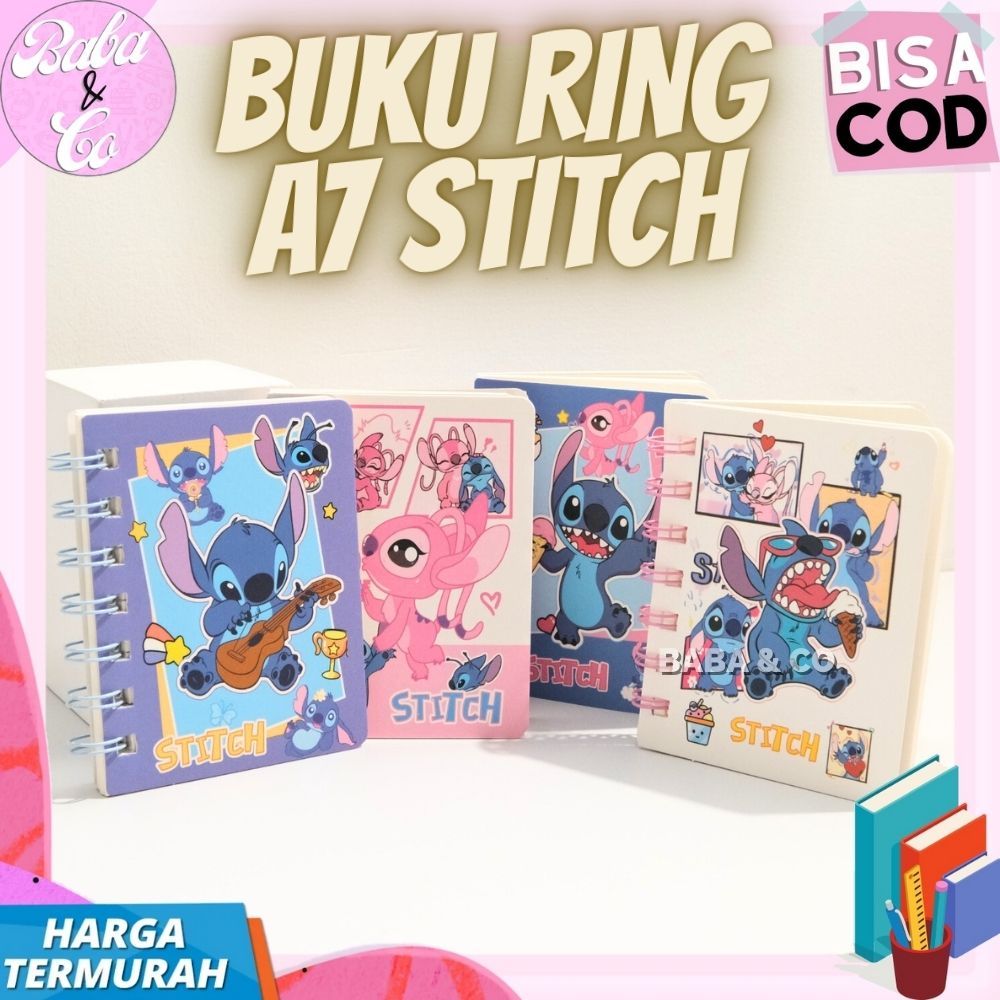 Jual BUKU BINDER A4 STITCH LUCU UNIK NOTEBOOK RING A7 STITCH LILO ...