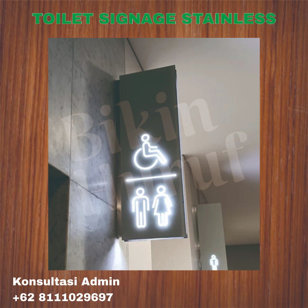 Jual Toilet signage stainless LED Laser cutting | Shopee Indonesia