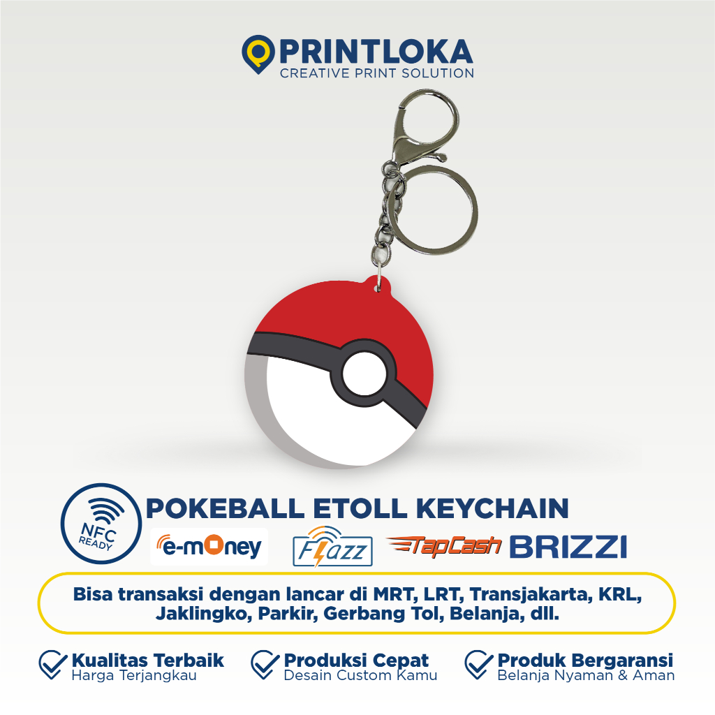 Jual All Ride Charm Pokeball Etoll Emoney Flazz Tapcash Brizzi Keychain ...