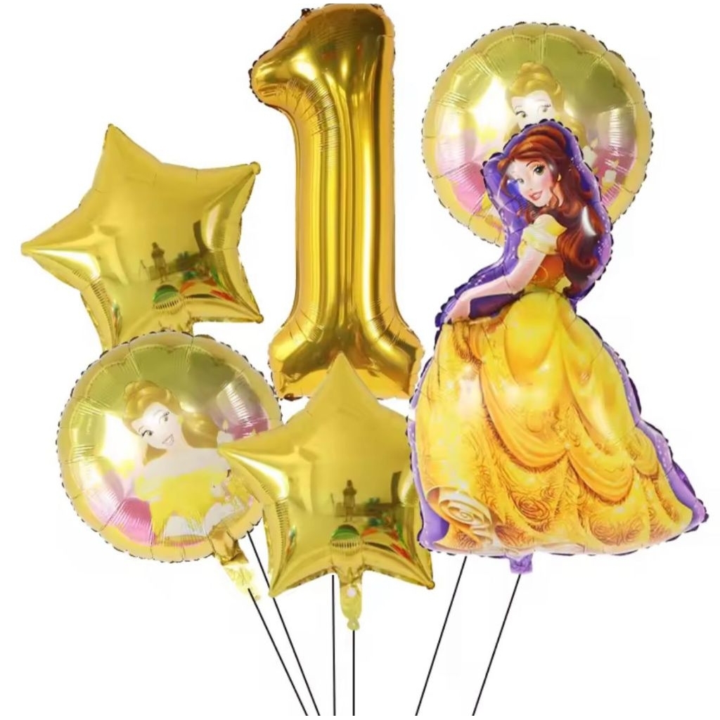 Jual Set balon foil isi 6pc tema disney princess belle beauty and the ...