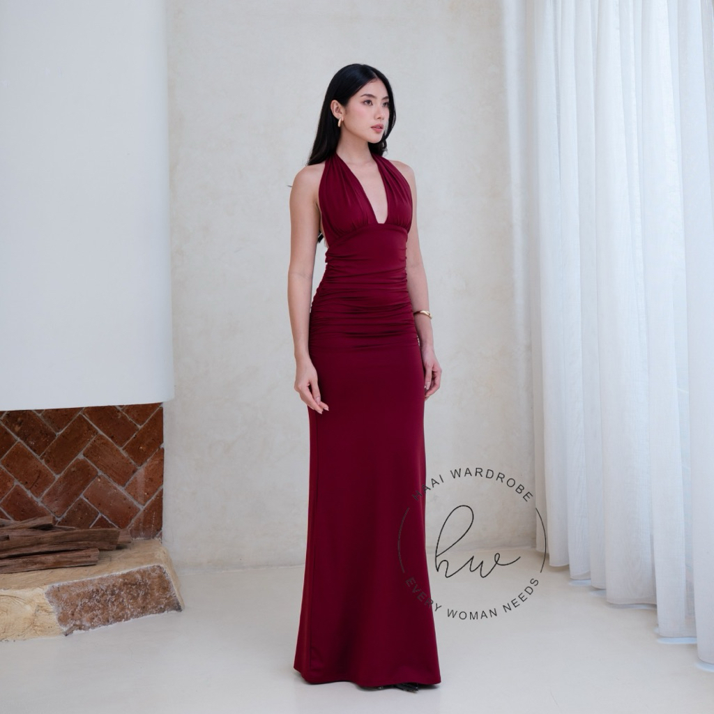 Jual HW - Ariella Dress - 1006 - V Neck Dress Gaun Bodycon Backless ...
