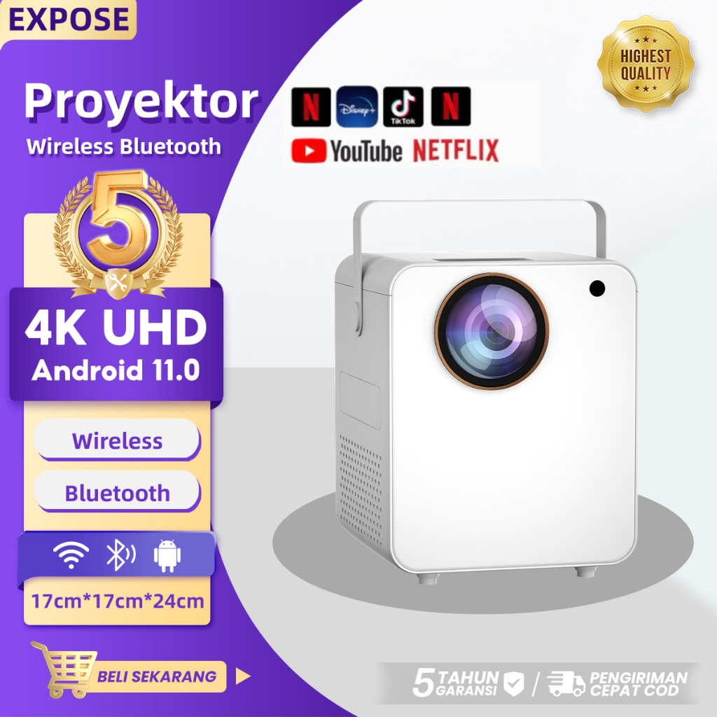 Jual Proyektor Mini Android Portable Home Proyeketor Wireless Bluetooth ...