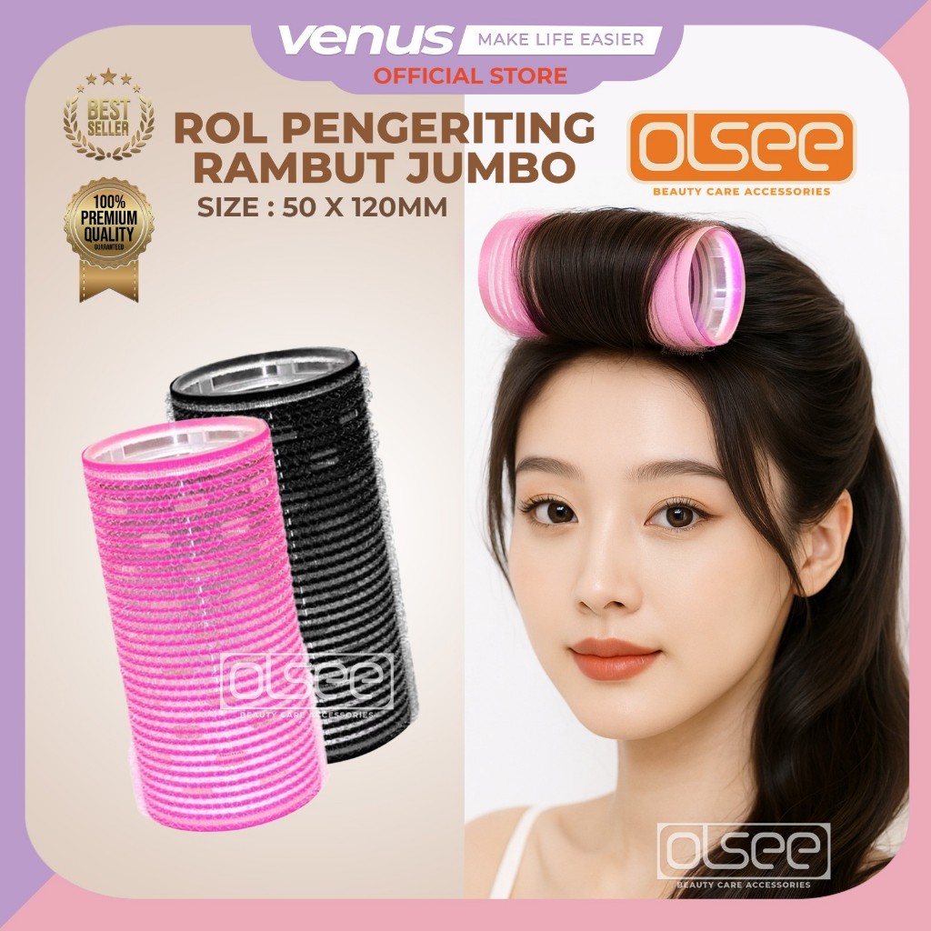 Jual OLSEE - (UKURAN JUMBO) Hair Rollers Roll Rambut Besar Magic Curler ...