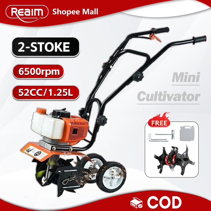 Jual Reaim Mini Cultivator Mini Tiller Bensin 52CC 2-Stroke Tiller ...