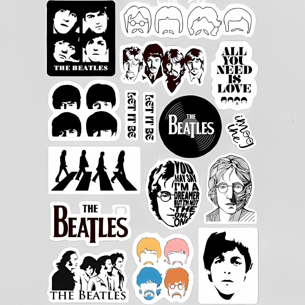 Jual Sticker Band The Beatles || Stiker Jhon Lennon Imagine Aesthetic ...