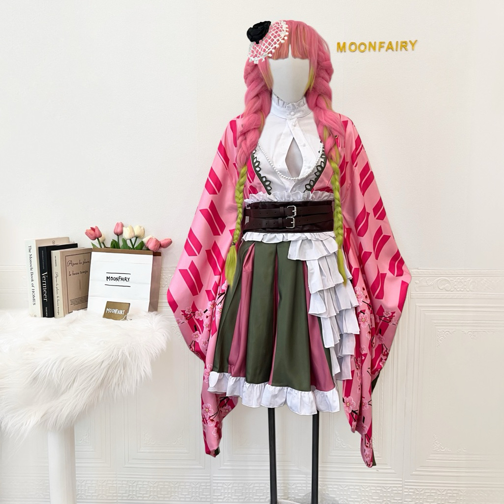 Jual Moonfairy - Demon Slayer Kanroji Mitsuri Costume Cosplay Kimono ...
