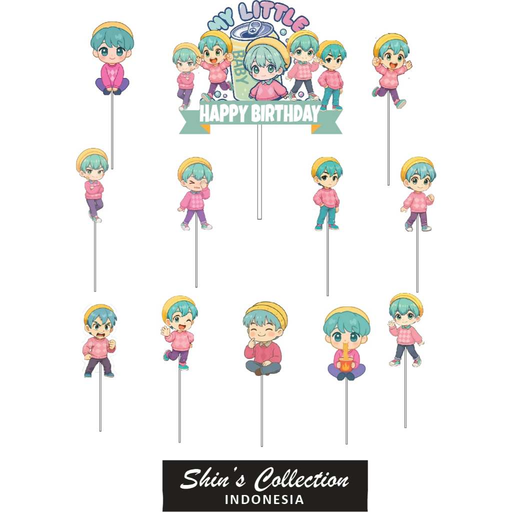 Jual Cake topper Chibi Babyface solo demon hunter kpop isi 12 pcs ...