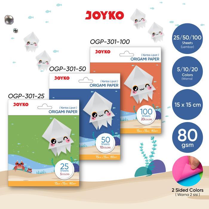 Jual Origami Paper 15x15 cm Kertas Lipat Seni Warna Doff Matte Joyko ...
