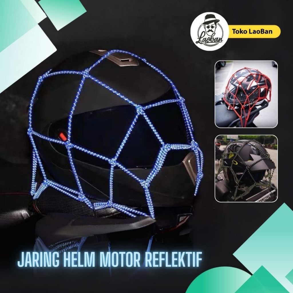 Jual Jaring Helm Reflektif 6 Hook - Jaring Helm Motor Tebal Premium ...