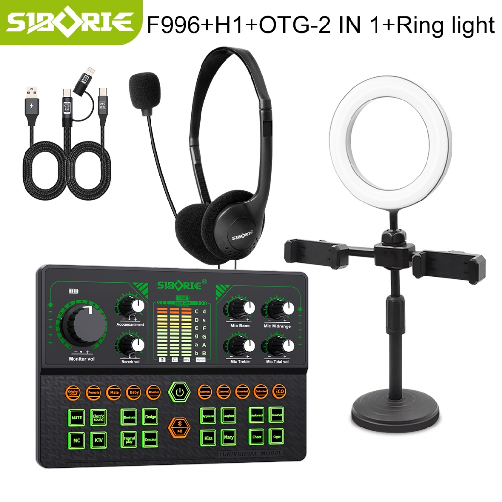 Jual Siborie Paket Lengkap F996 Sound Card + H1/H1-A/W1 Headphone+OTG ...