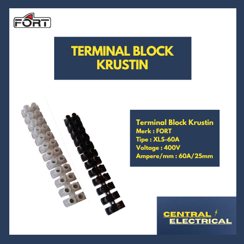 Jual FORT Terminal Block Krustin 400V, 60A/25mm merk Fort tipe XLS-60A ...