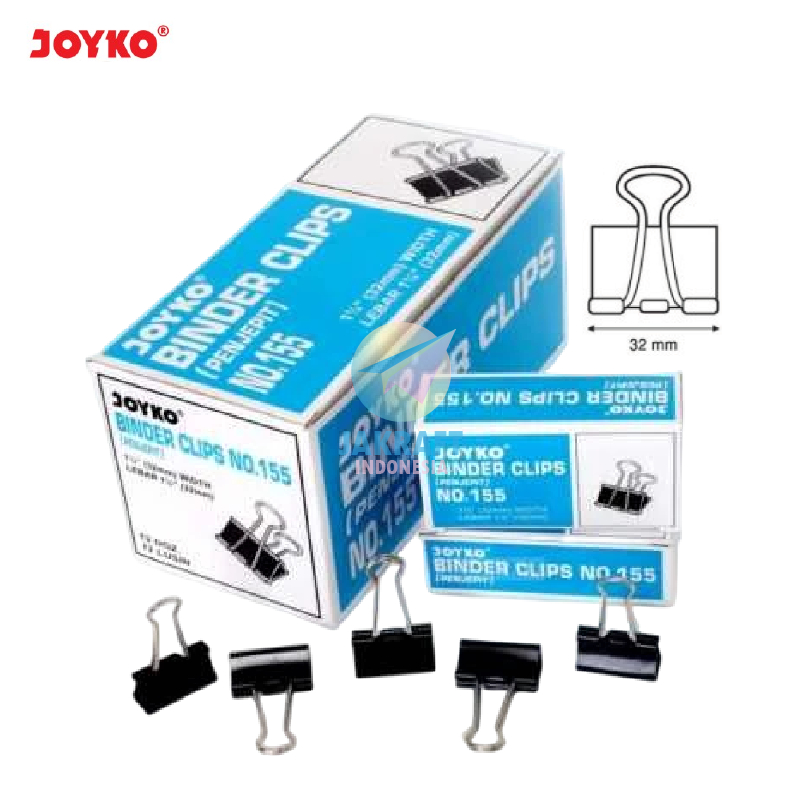 Jual (144 Pcs) GROSIR Binder Clip JOYKO Sedang No.155 (32 mm) 1.1/4 ...