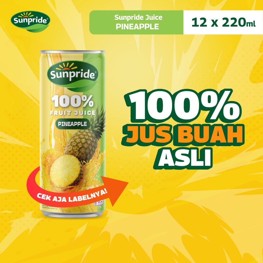 Jual [Isi 12] Sunpride Juice Pineapple 220 ml | Shopee Indonesia