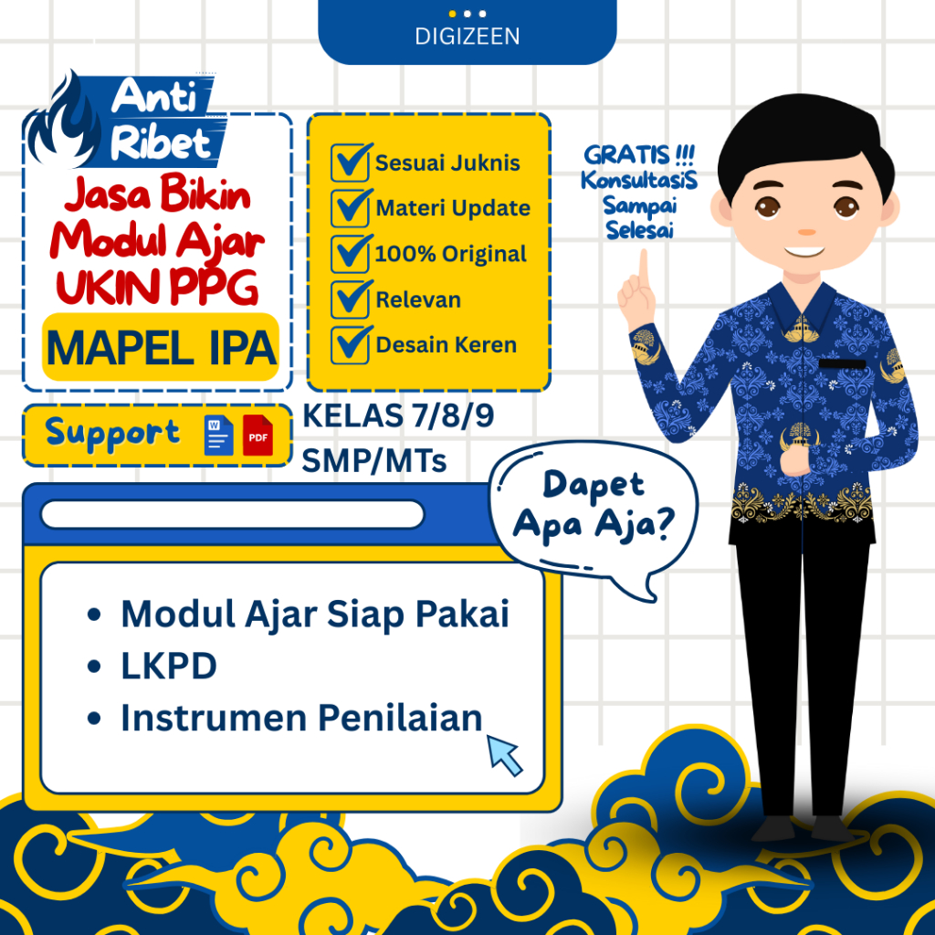 Jual JASA BUAT MODUL AJAR UKIN PPG DALJAB MAPEL IPAS SMP/MTs KELAS 7/8 ...