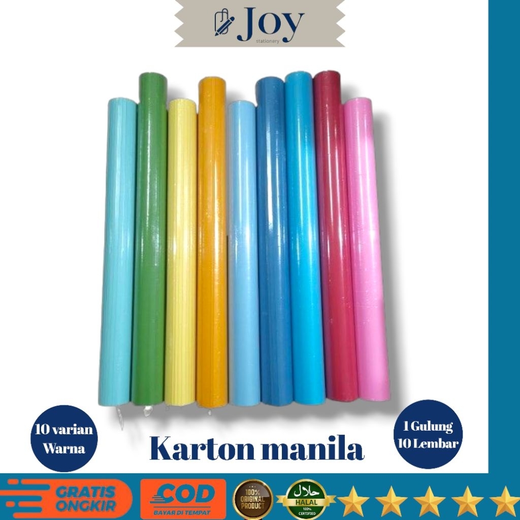 Jual kertas Karton Manila Warna Warni isi 10 Lembar (1 Gulung) | Shopee ...